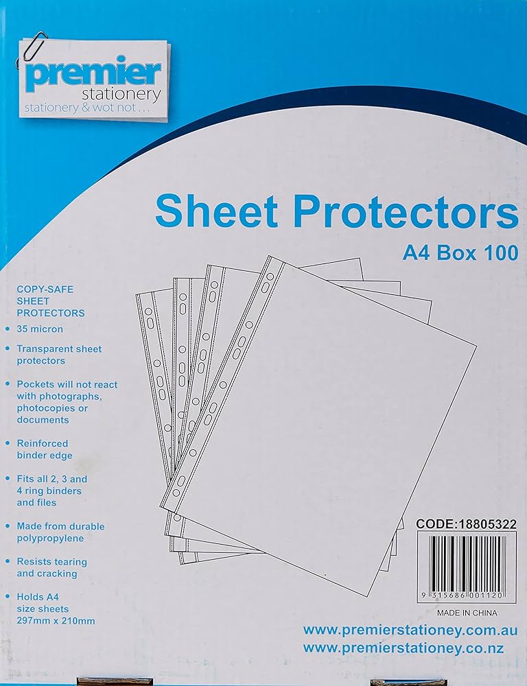 Filing & Storage - PREMIER SHEET PROTECTORS A4 (100) 35 MICRON ...