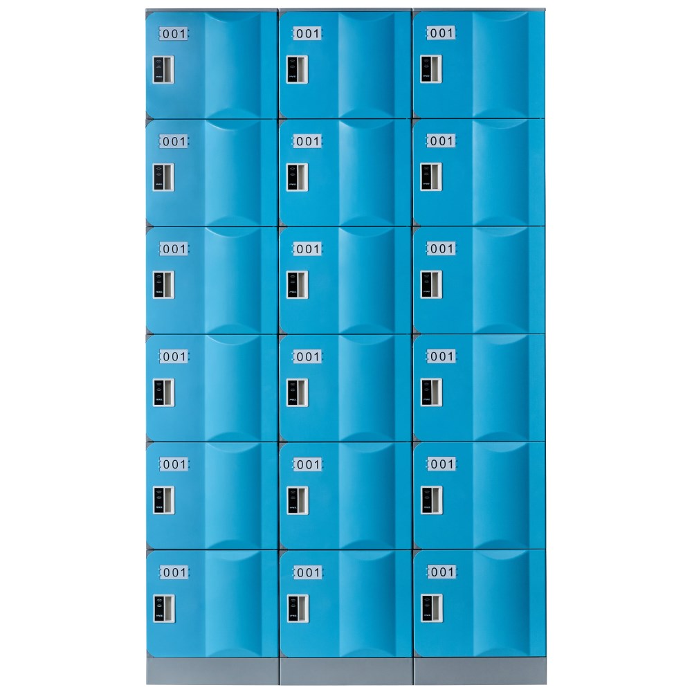 Storage - Steelco ABS Plastic Locker 6 Door Bank Of 3 1146W x 500D x ...
