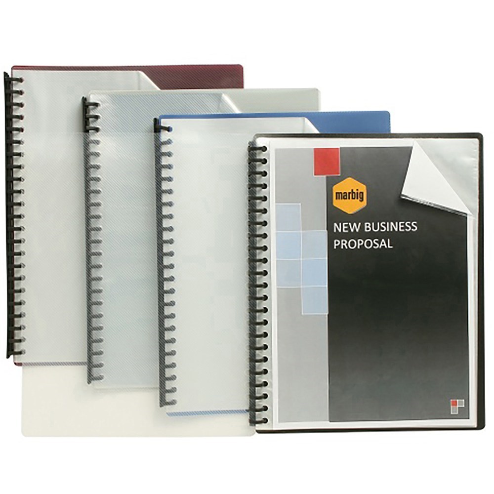 Binders & Folders - Marbig Display Book A4 Clear Front Refillable 20 ...